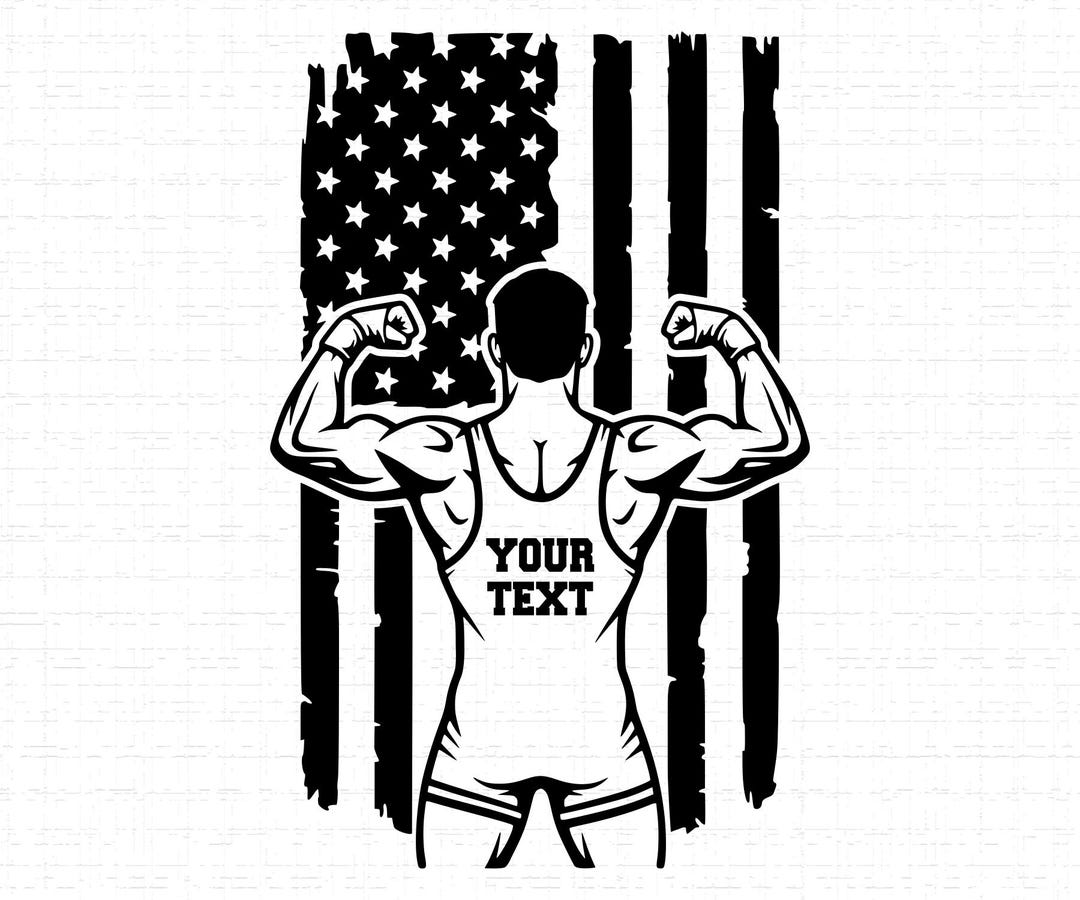 Male Wrestler Usa Flag SVG: T-shirt Design, Man Wrestling, Sport ...