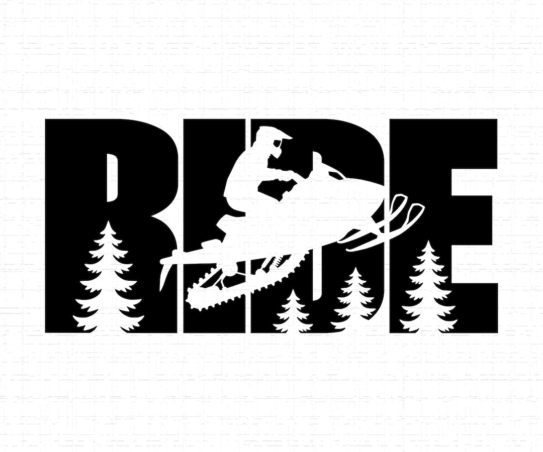 Snowmobile Ride Logo SVG: T-shirt Design, Winter Sports, Snowmobile ...