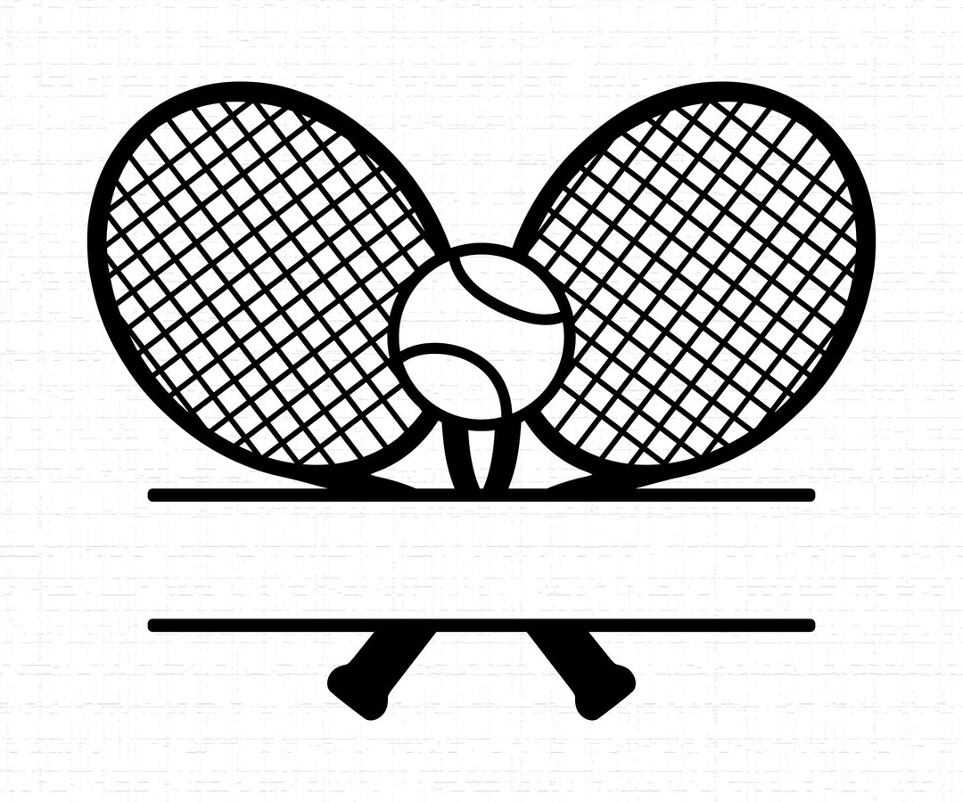 Tennis Rackets Ball Split Monogram SVG: T-shirt Design, Tennis Mascot ...