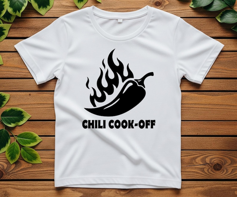 Chili Cook-off SVG: Flaming Chili Pepper, T-shirt Design, Food, Cooking ...
