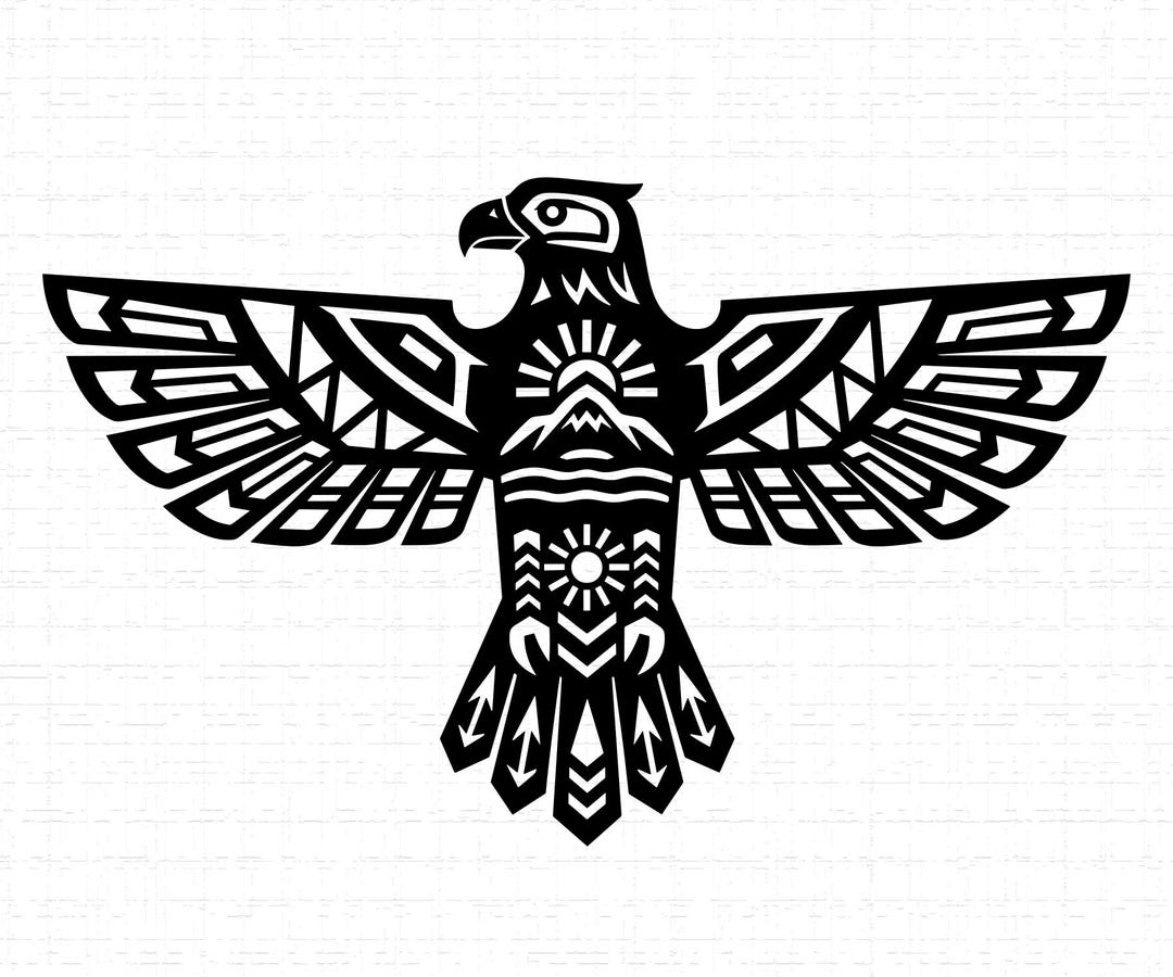 American Thunderbird SVG, PNG, Tribal Native Bird Silhouette, Geometric ...