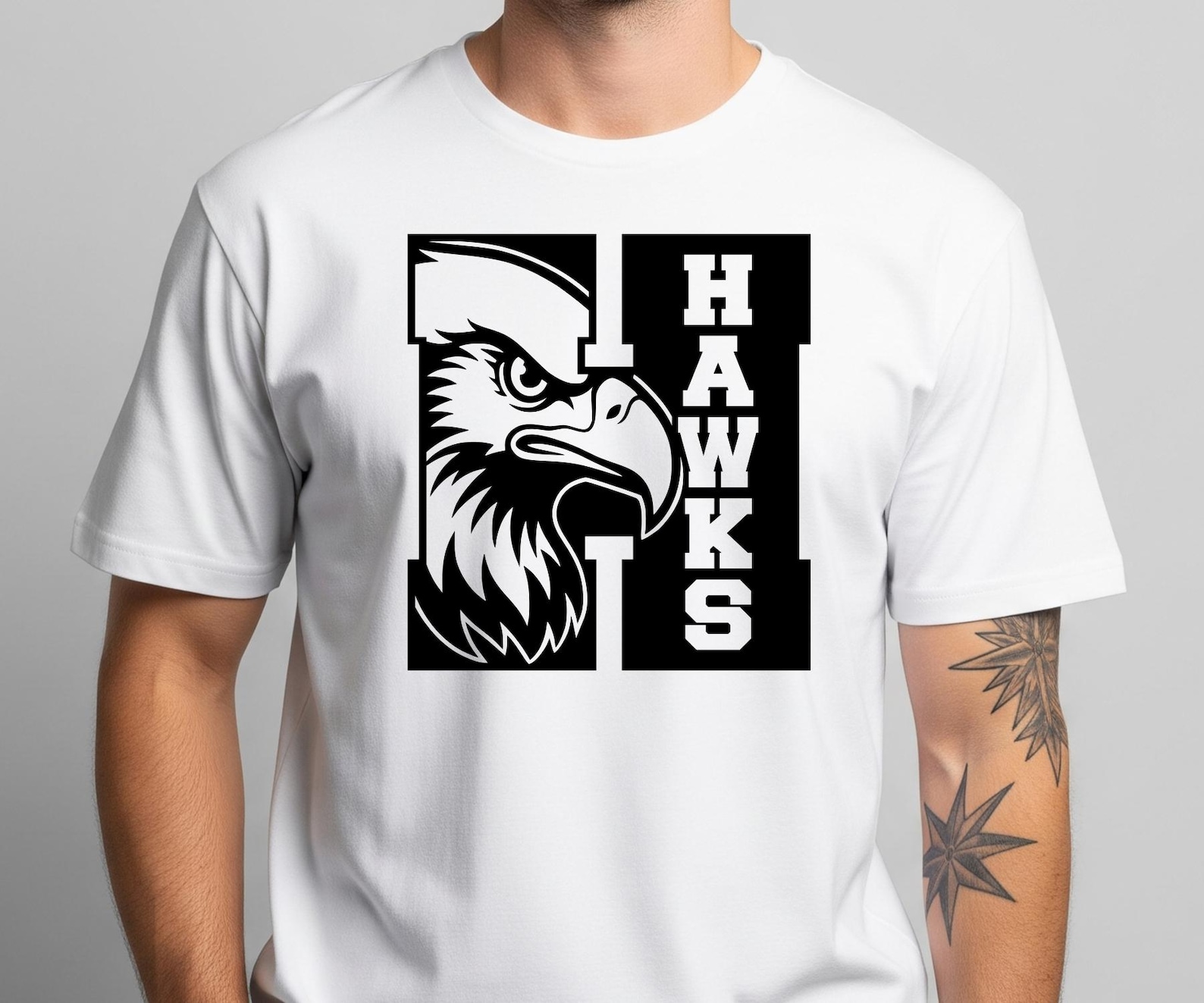 Hawks Mascot Logo SVG, PNG: Hawk Head, Sports Team, Eagle Face, T-shirt ...