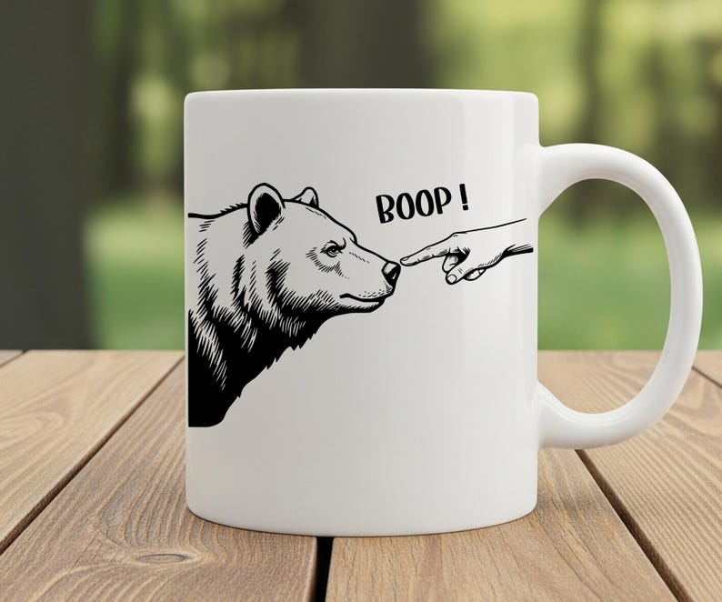 Bear Finger Touching Nose SVG: Funny Bear Boop, Humorous Wildlife ...