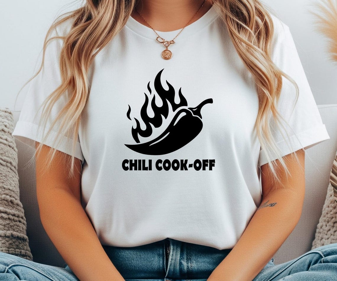 Chili Cook-off SVG: Flaming Chili Pepper, T-shirt Design, Food, Cooking ...