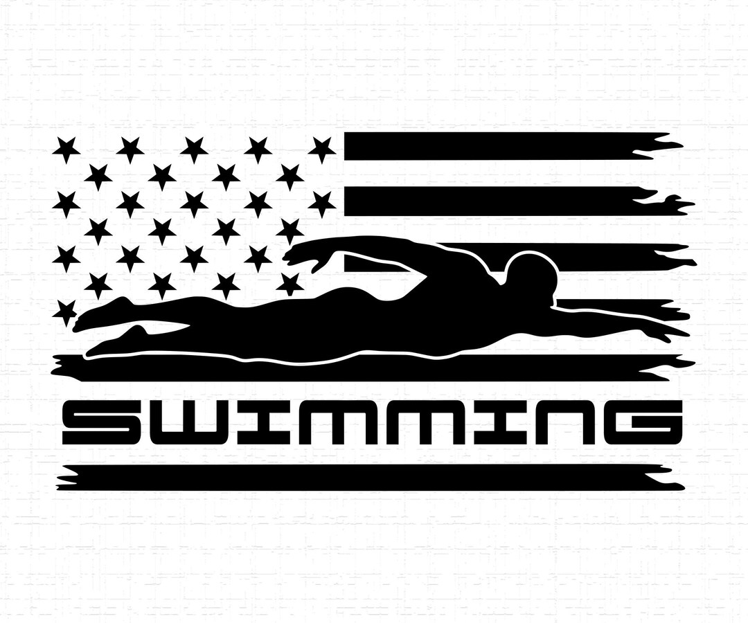 Swimming Flag SVG: T-shirt Design, Swimmer Gift, Water Sport, Swimming ...