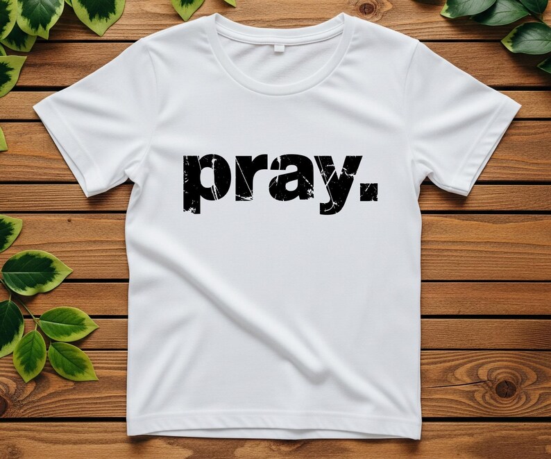 Pray Typography Design SVG: Christian Graphic, T-shirt Design, Prayer ...