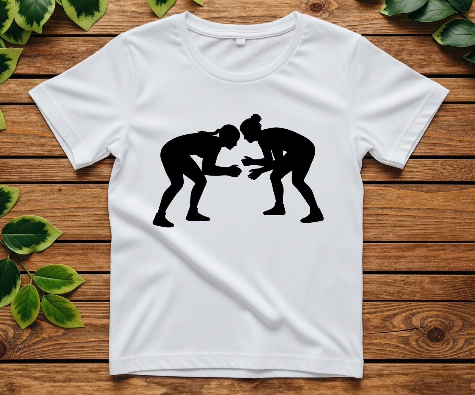 Female Wrestling SVG: T-shirt Design, Wrestler Silhouette, Strong Girl ...