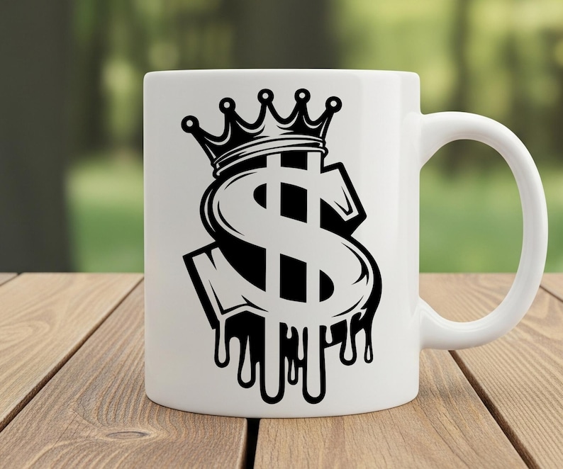 Dripping Dollar Sign With Crown SVG, PNG: Money King of Cash, Rich Life ...