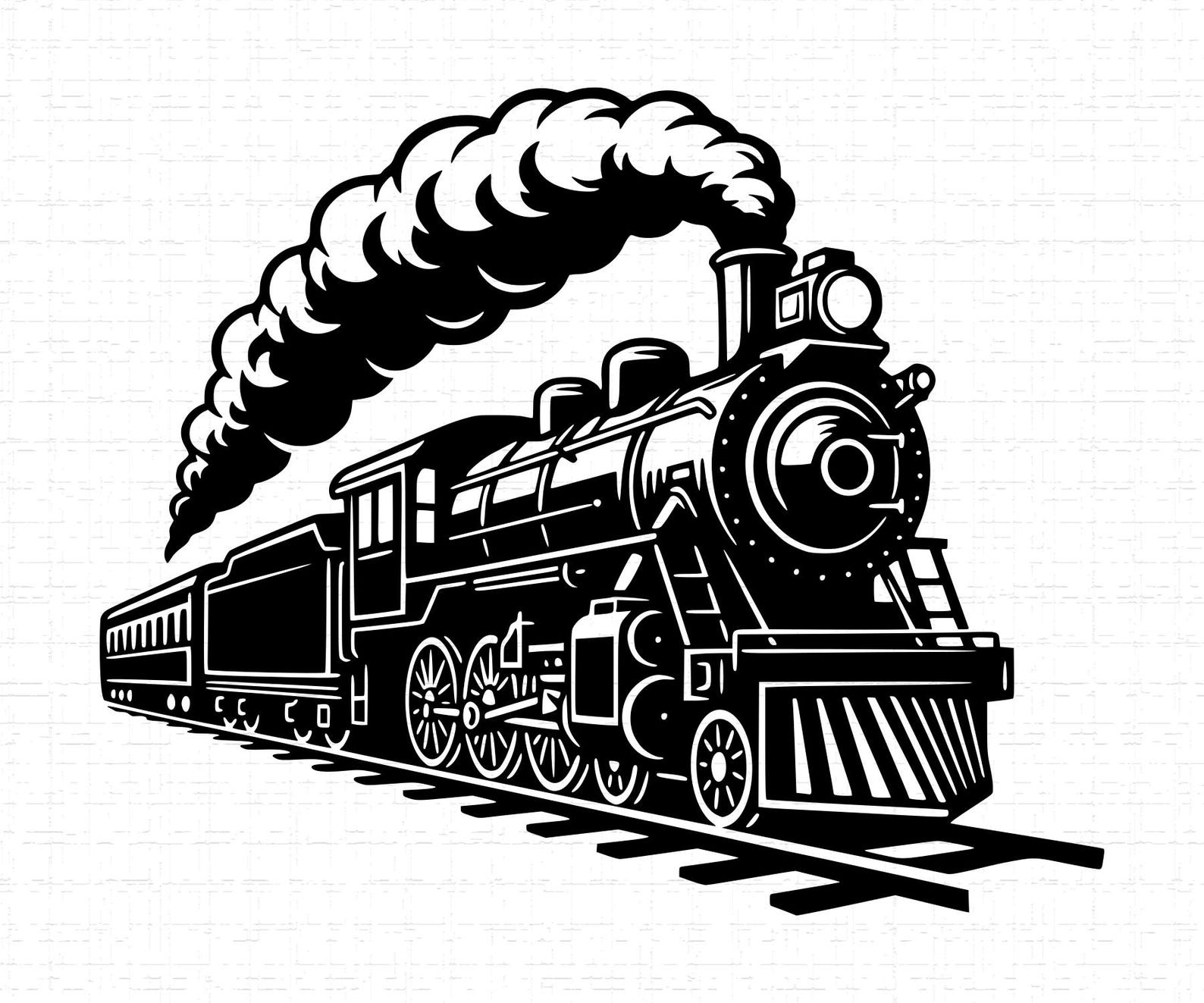Steam Locomotive SVG: T-shirt Design, Vintage Train, Rail Fan, Railroad ...