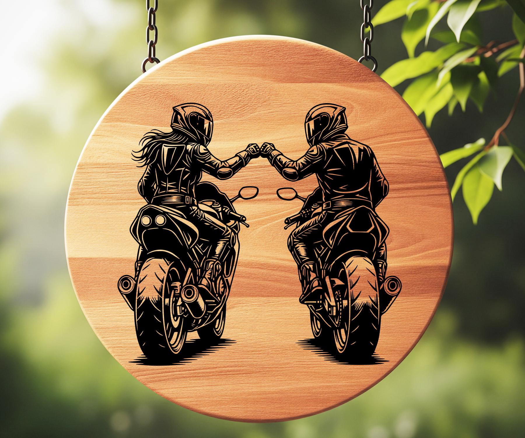 Biker Couple Fist Bump SVG, PNG: Sportbike Motorcycles, Biker Life ...