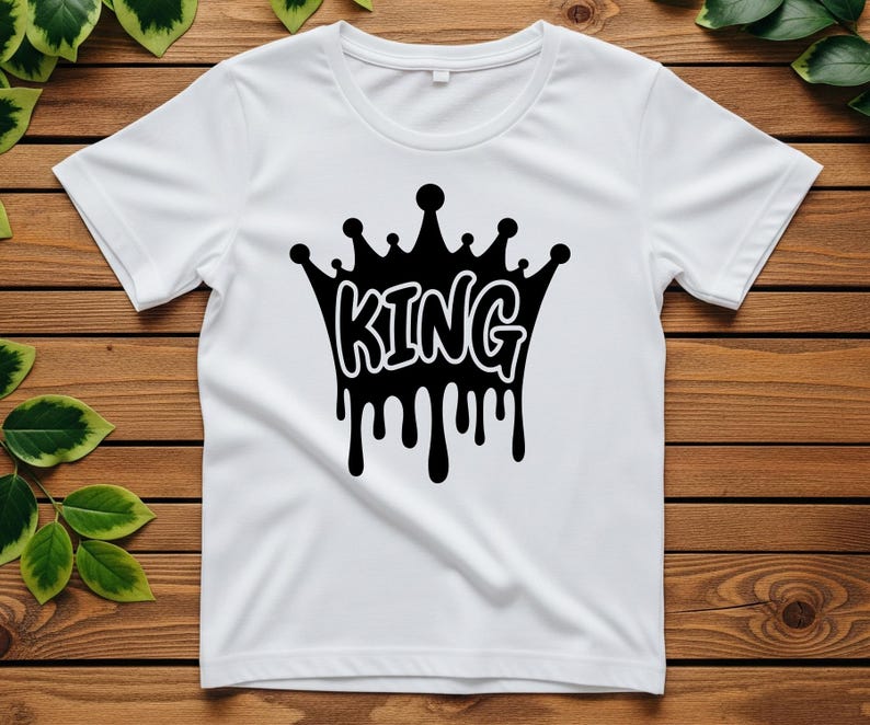 King Crown SVG: Dripping Graffiti Style, T-shirt Design, Edgy Royalty ...