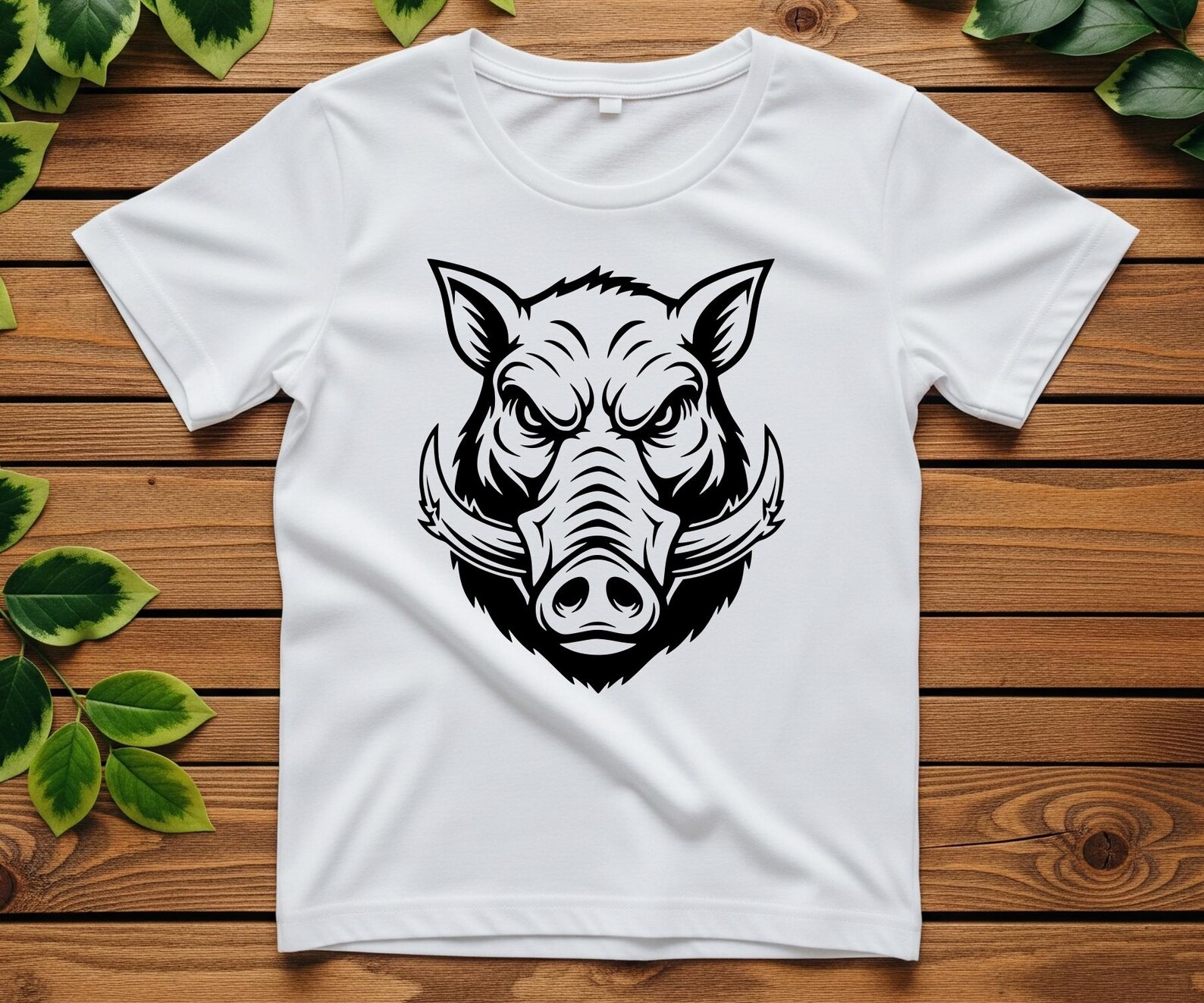 Wild Boar Head SVG: T-shirt Design, Aggressive Hog, Animal Mascot ...