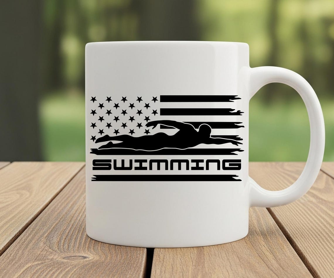 Swimming Flag SVG: T-shirt Design, Swimmer Gift, Water Sport, Swimming ...