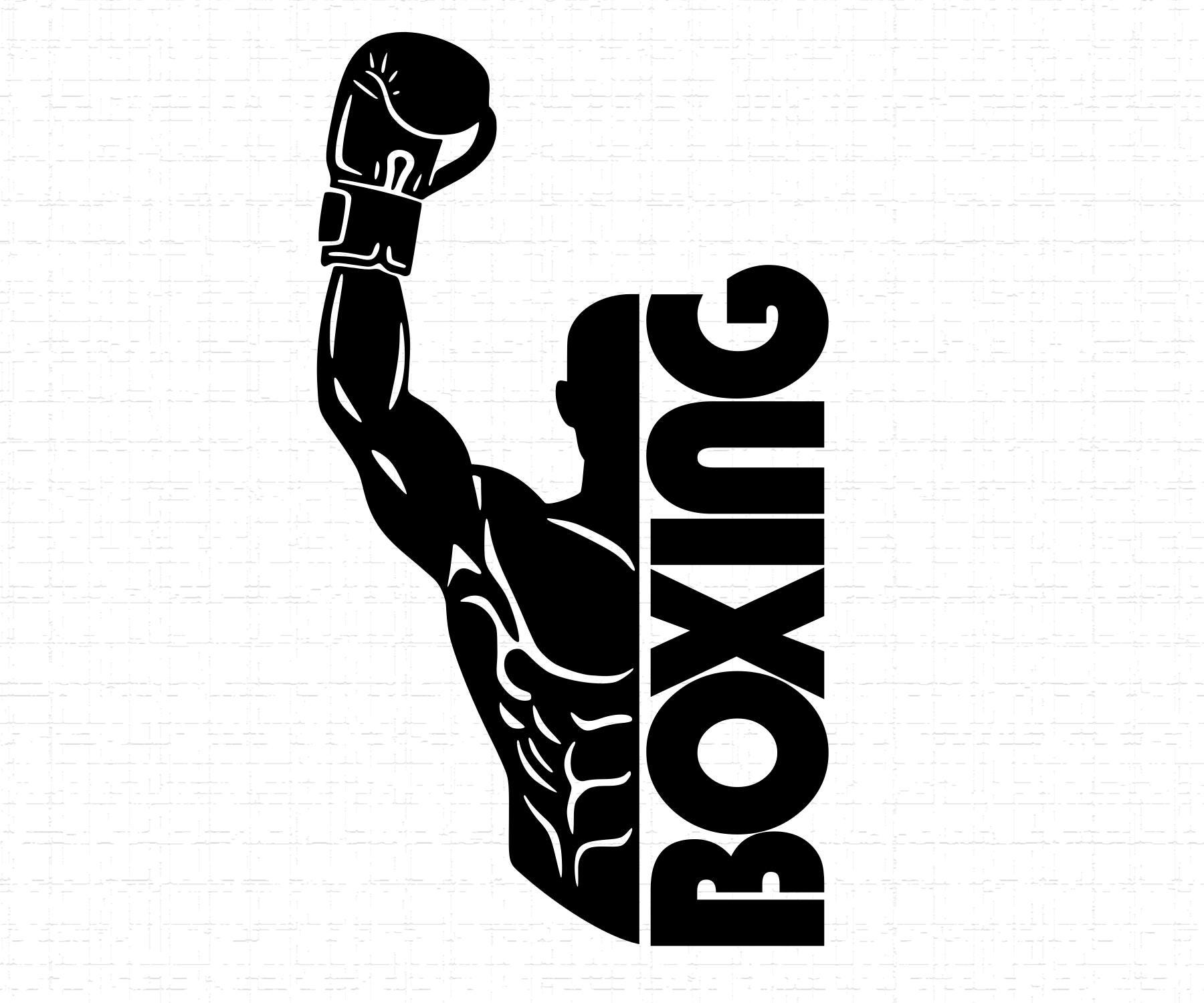 Boxing Logo SVG: T-shirt Design, Boxer Silhouette, Fighter, Boxing ...
