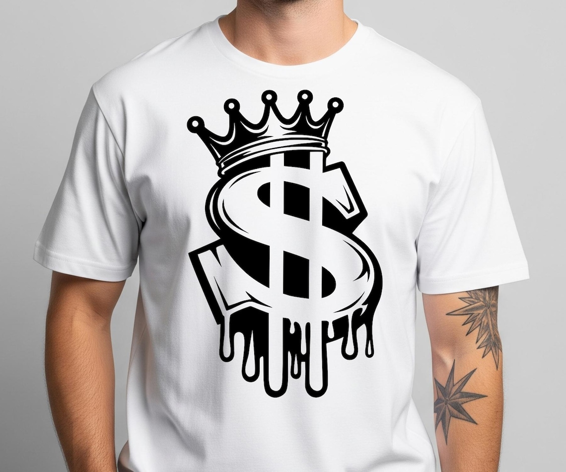 Dripping Dollar Sign With Crown SVG, PNG: Money King of Cash, Rich Life ...