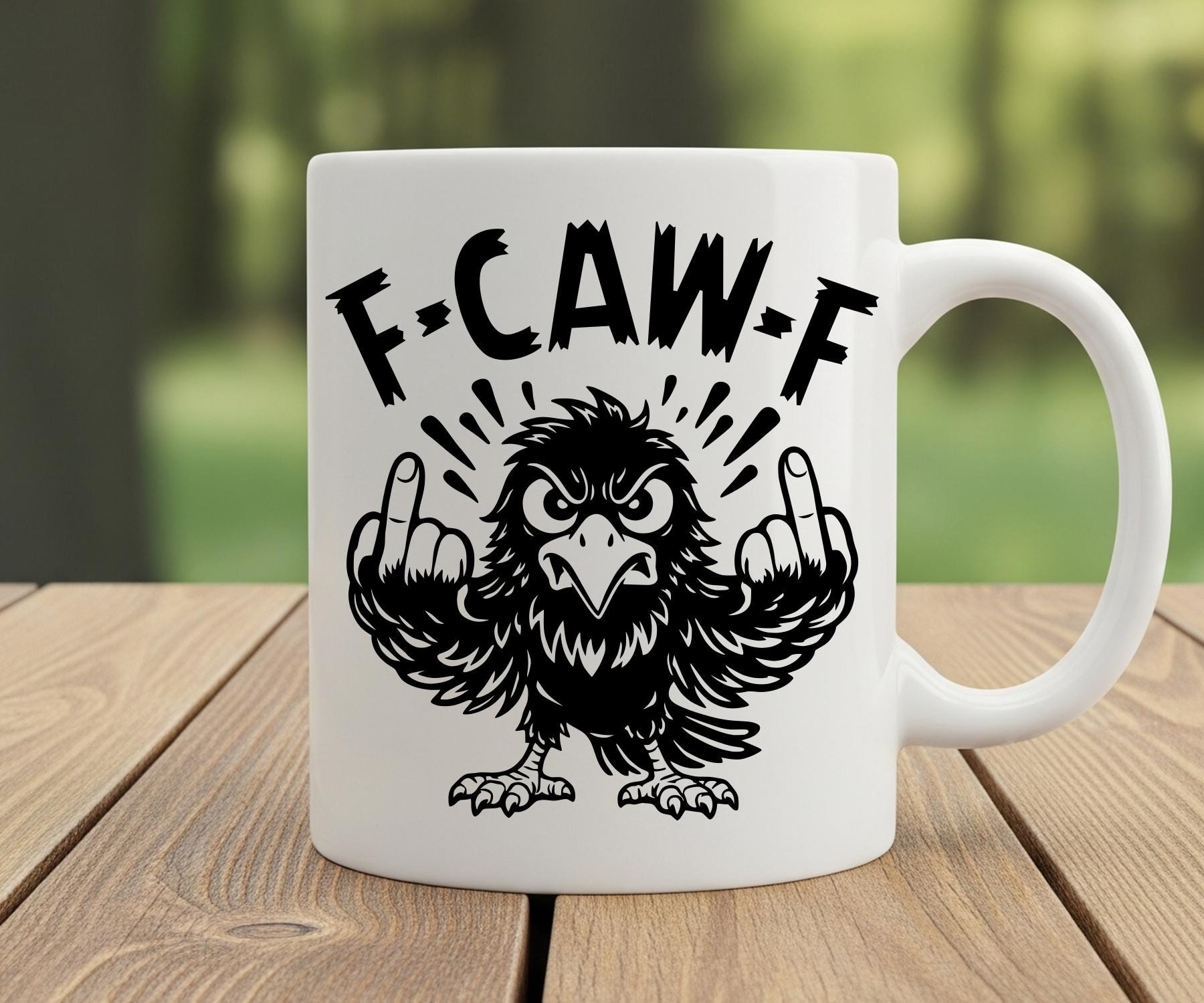Raven F-caw-f SVG, PNG: Funny Angry Crow, Middle Finger, Adult Humor, T ...