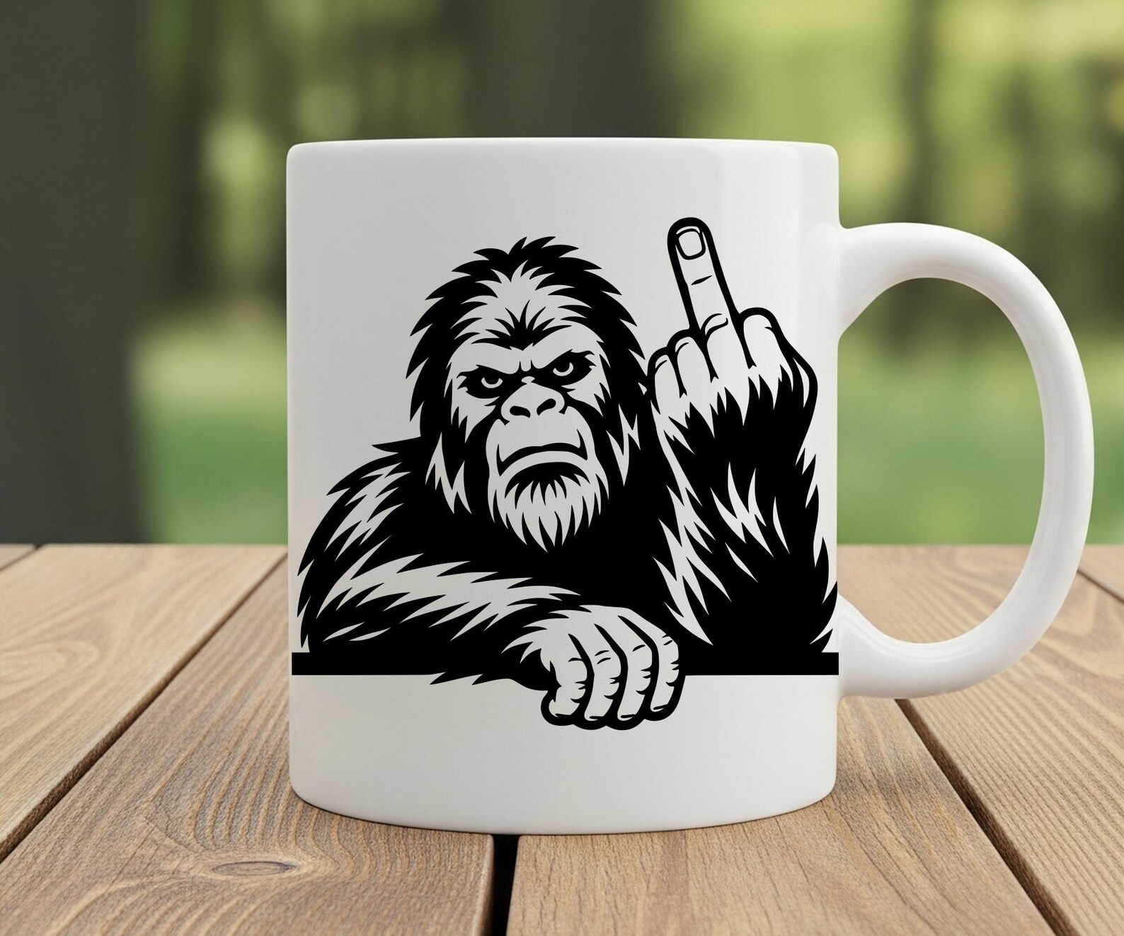 Peeking Bigfoot Middle Finger SVG, PNG: Funny Sasquatch, Yeti Believe ...