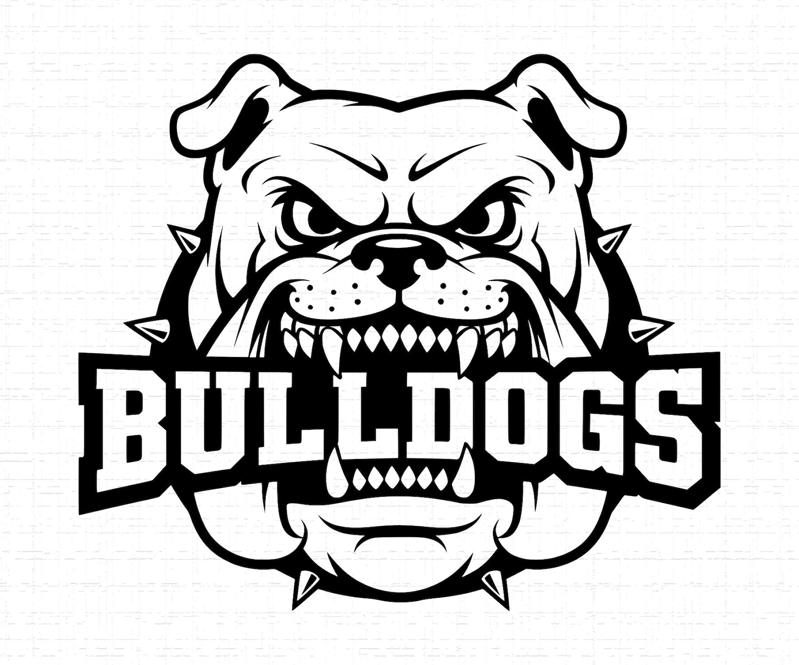 Bulldogs Mascot SVG: Team Logo, High School Mascot, Dog With Spikes, T ...