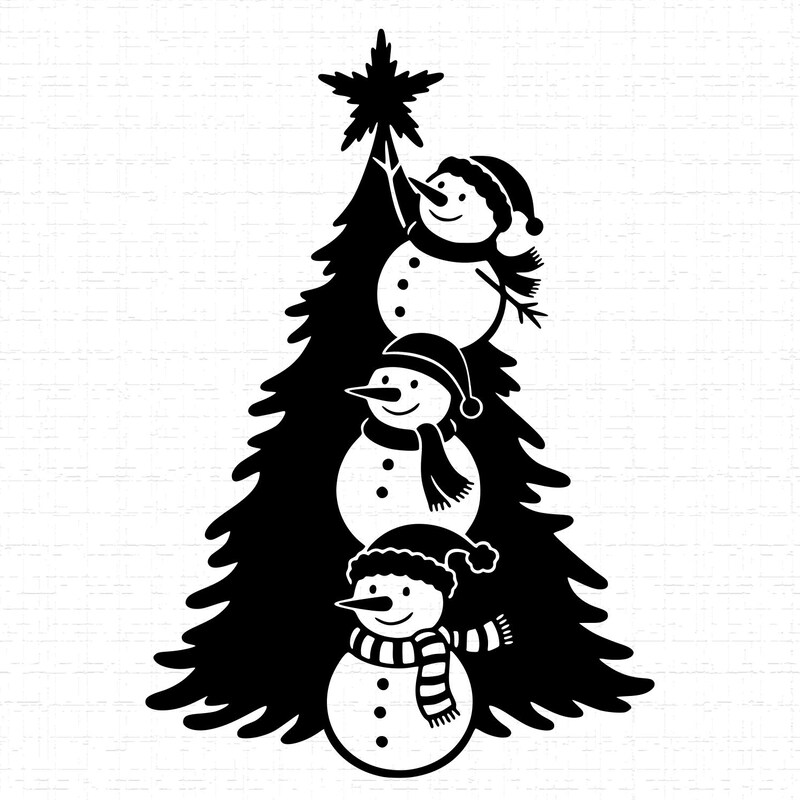 Snowman Christmas Scene Svg - Etsy Canada