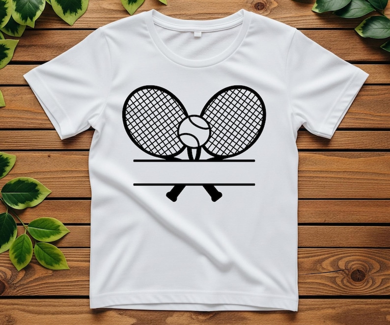 Tennis Rackets Ball Split Monogram SVG: T-shirt Design, Tennis Mascot ...