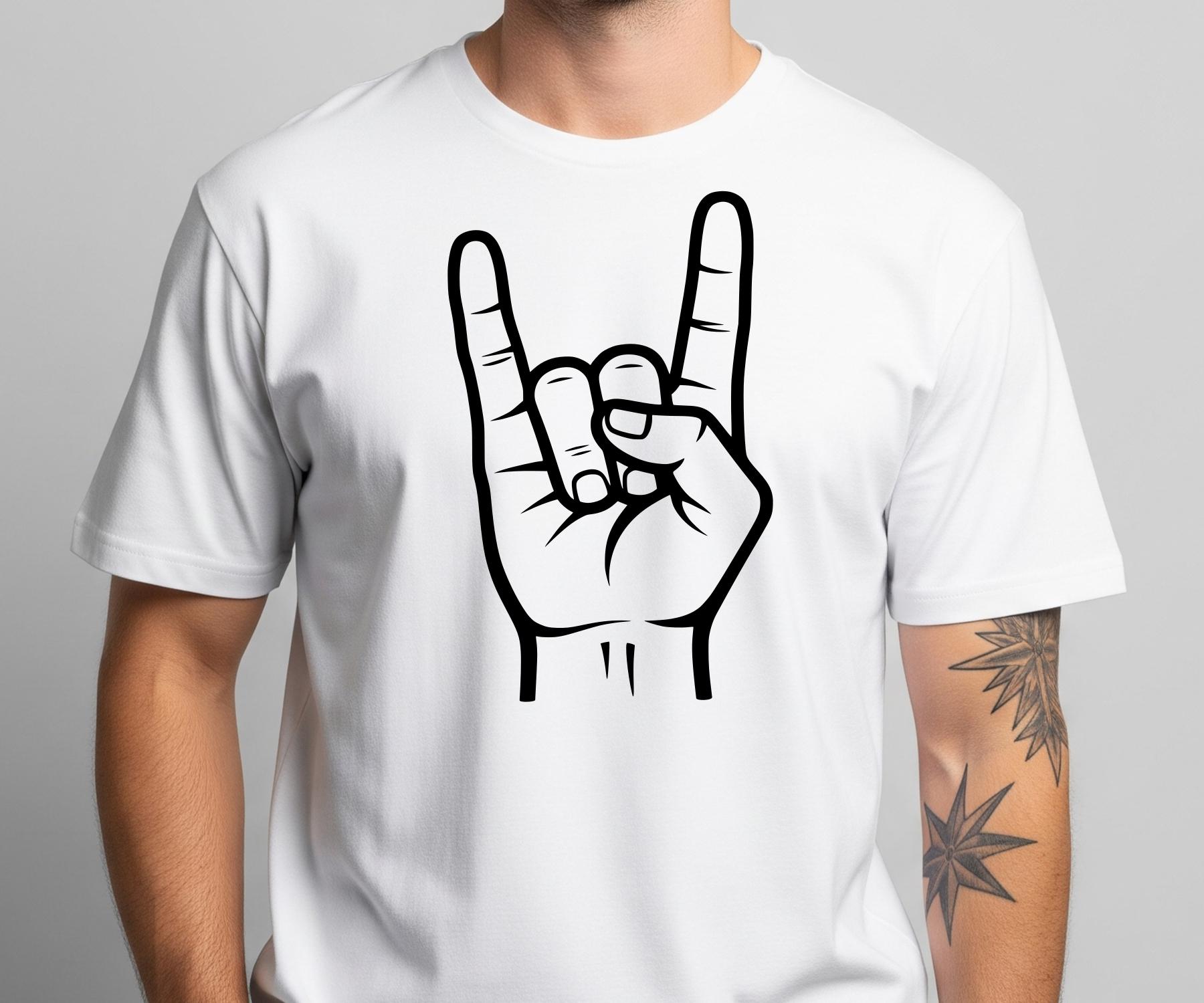 Rock on Hand Sign SVG, PNG: Horns Gesture, Heavy Metal, Rock and Roll ...
