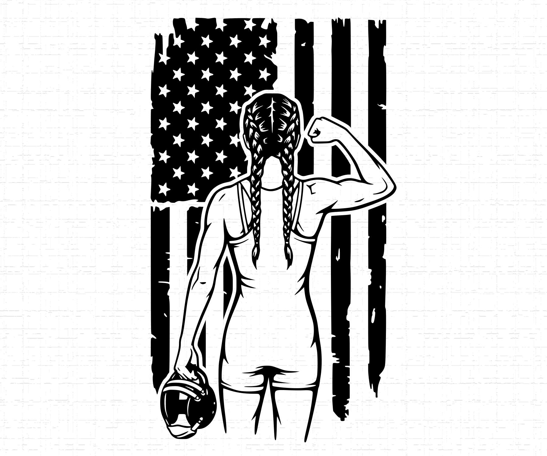 Female Wrestling Flag SVG: T-shirt Design, Strong Girl, Athlete, Girl ...
