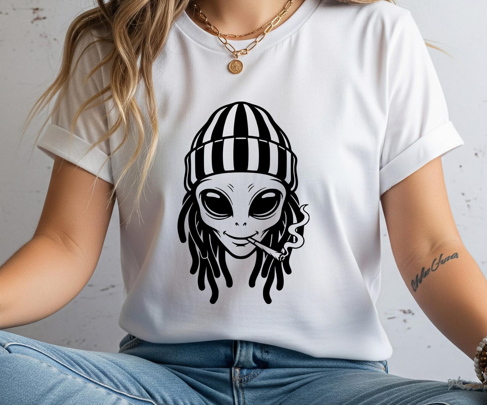 Rauchender Alien mit Dreadlocks SVG: Reggae Hipster, Alien, Ufo, Rasta ...