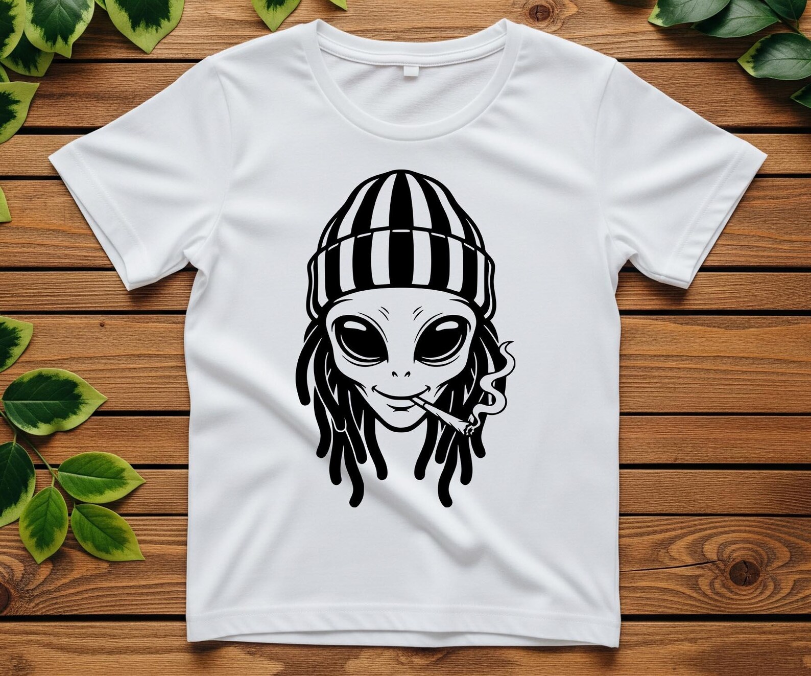 Rauchender Alien mit Dreadlocks SVG: Reggae Hipster, Alien, Ufo, Rasta ...