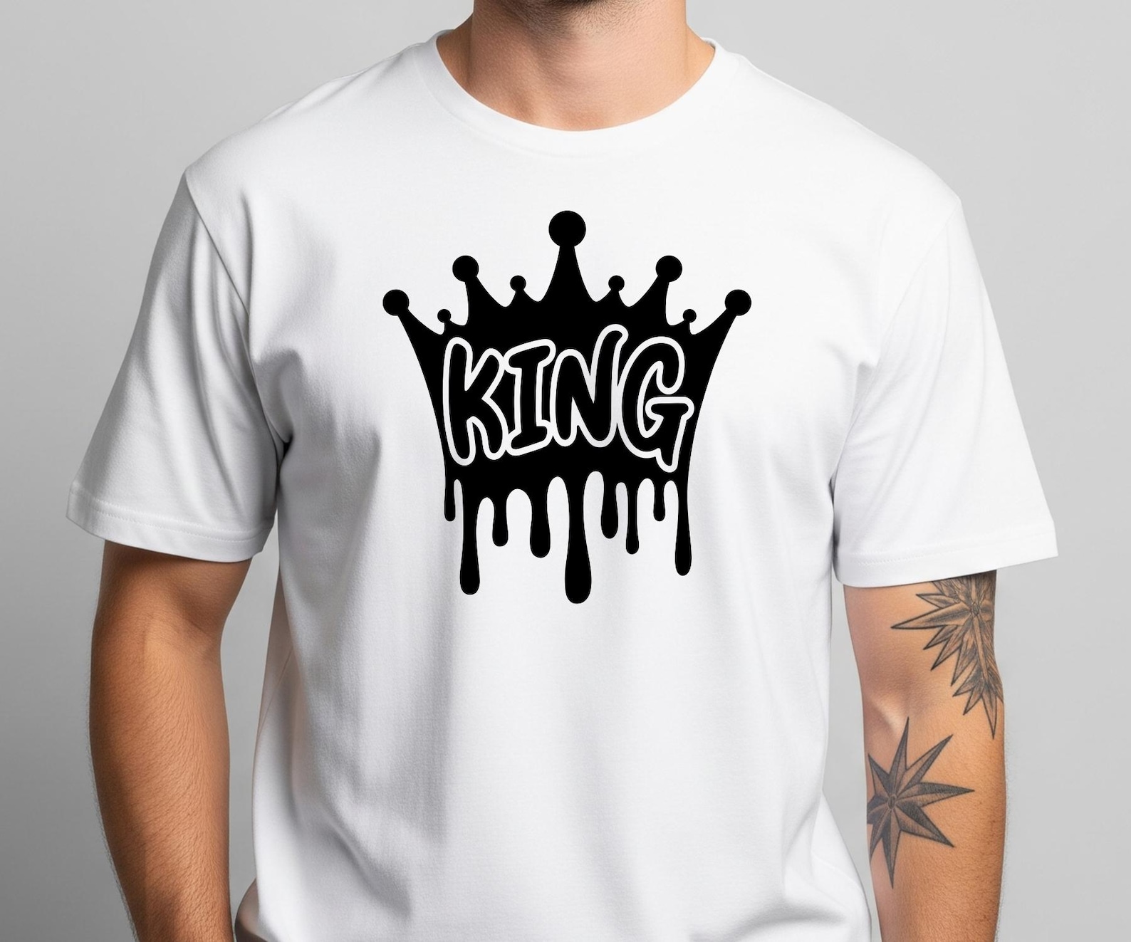 King Crown SVG: Dripping Graffiti Style, T-shirt Design, Edgy Royalty ...