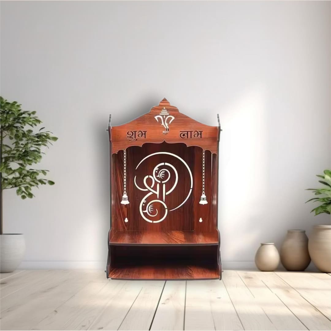 Wooden Temple for Home | Shubh Labh Mandir | Handcrafted Wooden Pooja ...