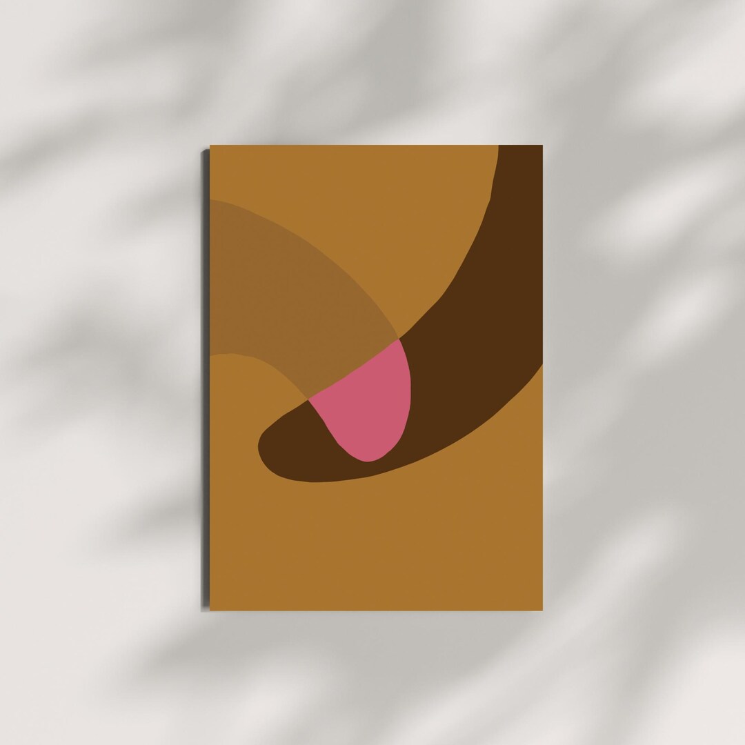 Golden Brown Abstract Art Print | Monochromatic Minimalist Wall Decor ...