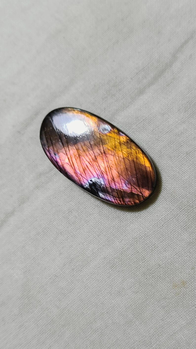 DESIGNER Very Unique Purple Multi Flashy Labradorite Oval Shape 40x20x6 ...