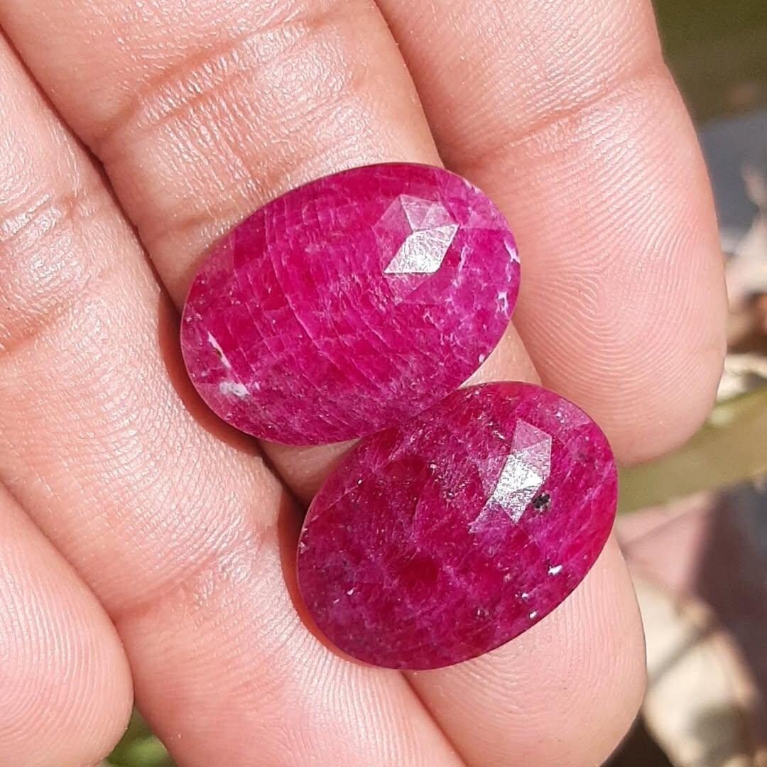 Oval Rosecut Ruby Loose Stone, Natural Gemstone (22x16x4 Mm) - Etsy