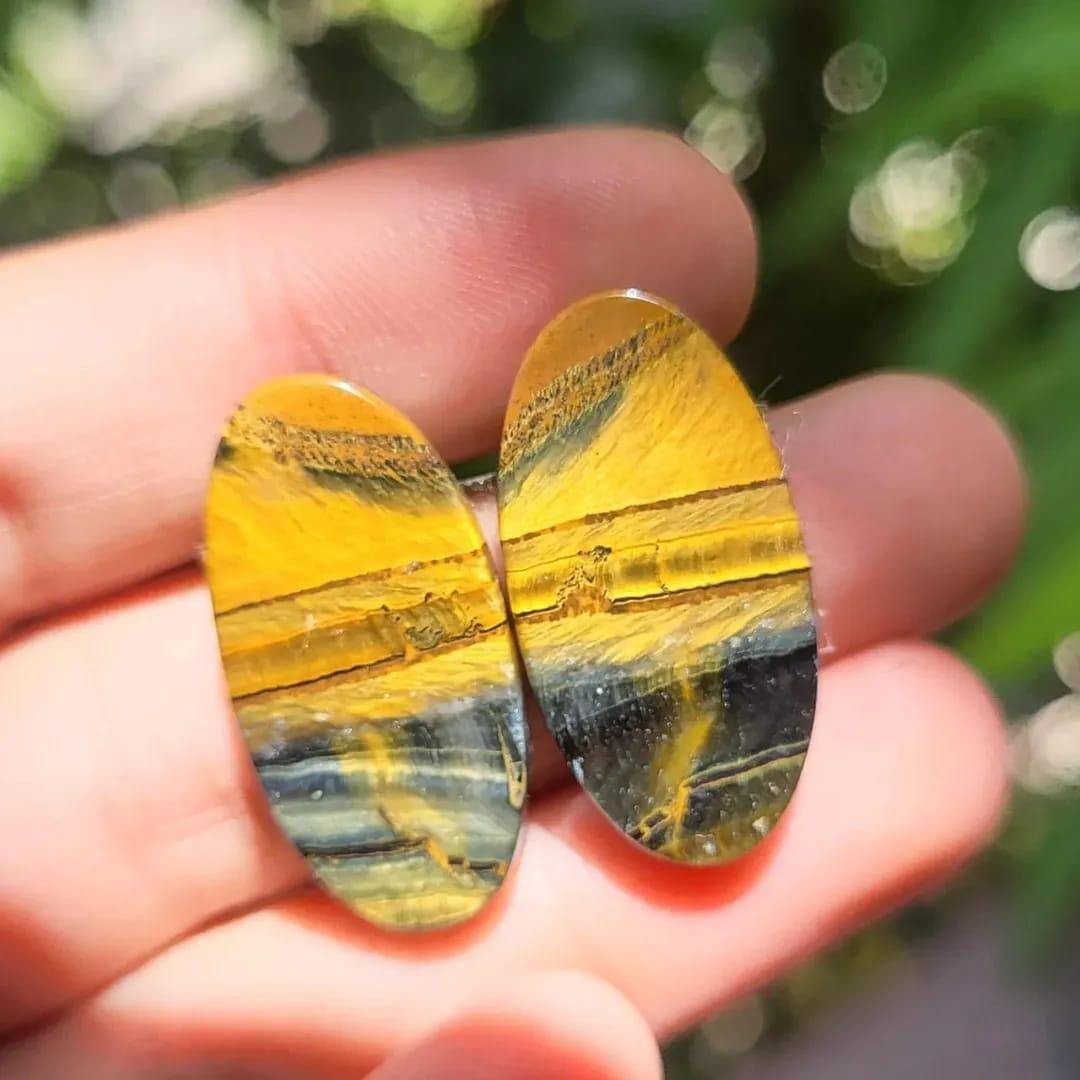 Natural Tiger Eye Matching Pair Oval, Wholesale Tiger Eye Loose Stone ...