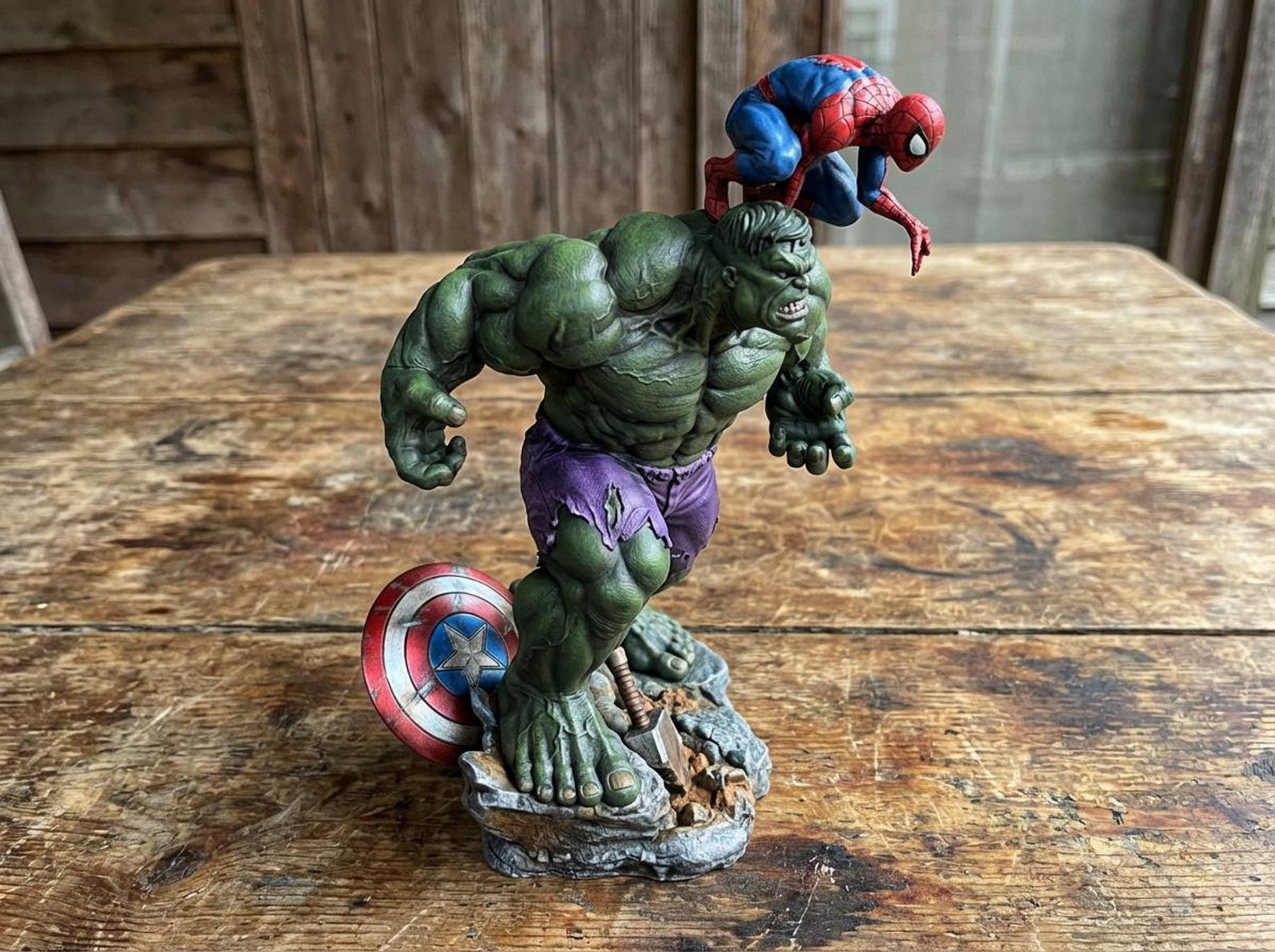 Hulk Vs Spider Hero Inspired 3D STL File | Superhero Diorama Statue ...