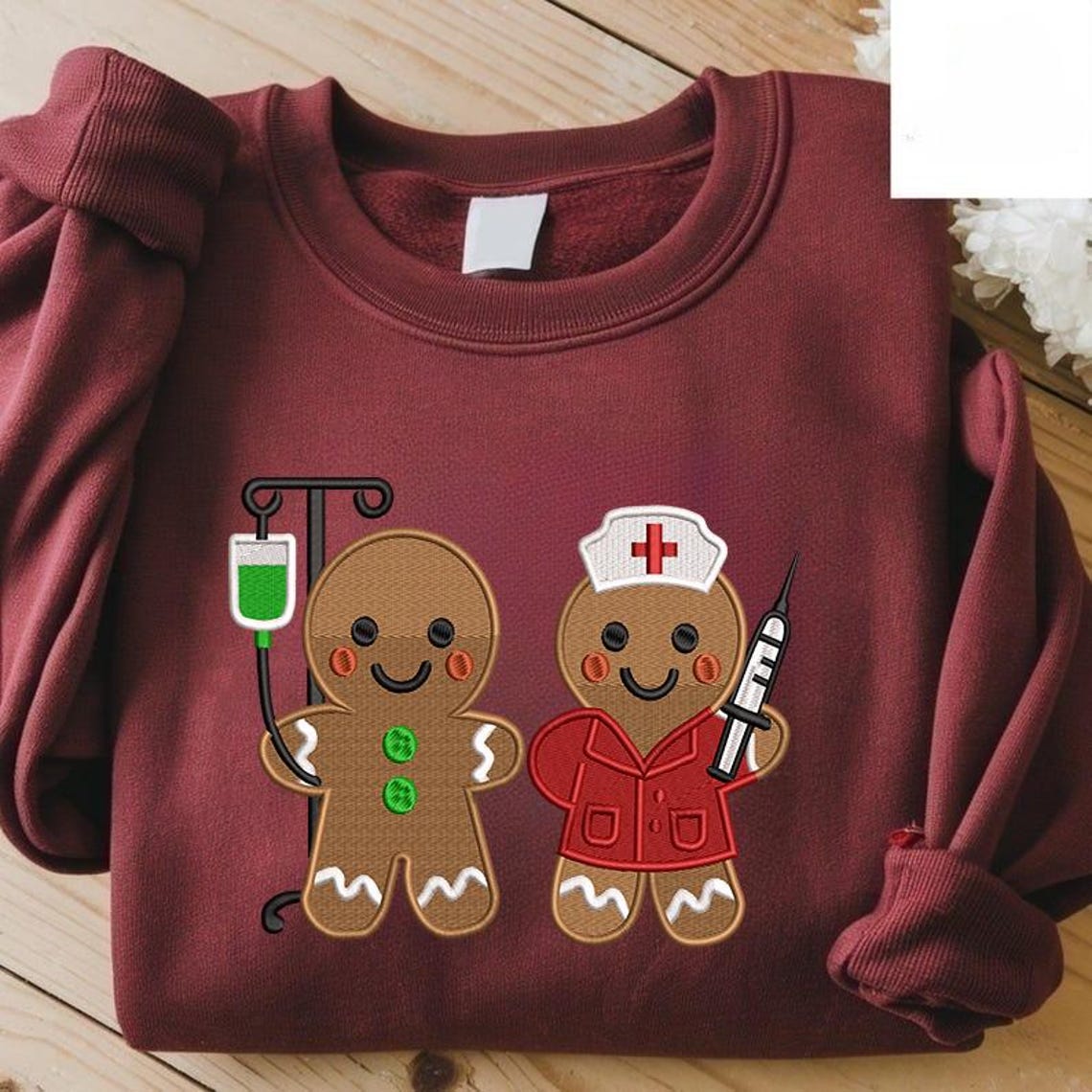 Gingerbread Nurse Doctor Embroidery Design, Medical Christmas Cookie ...
