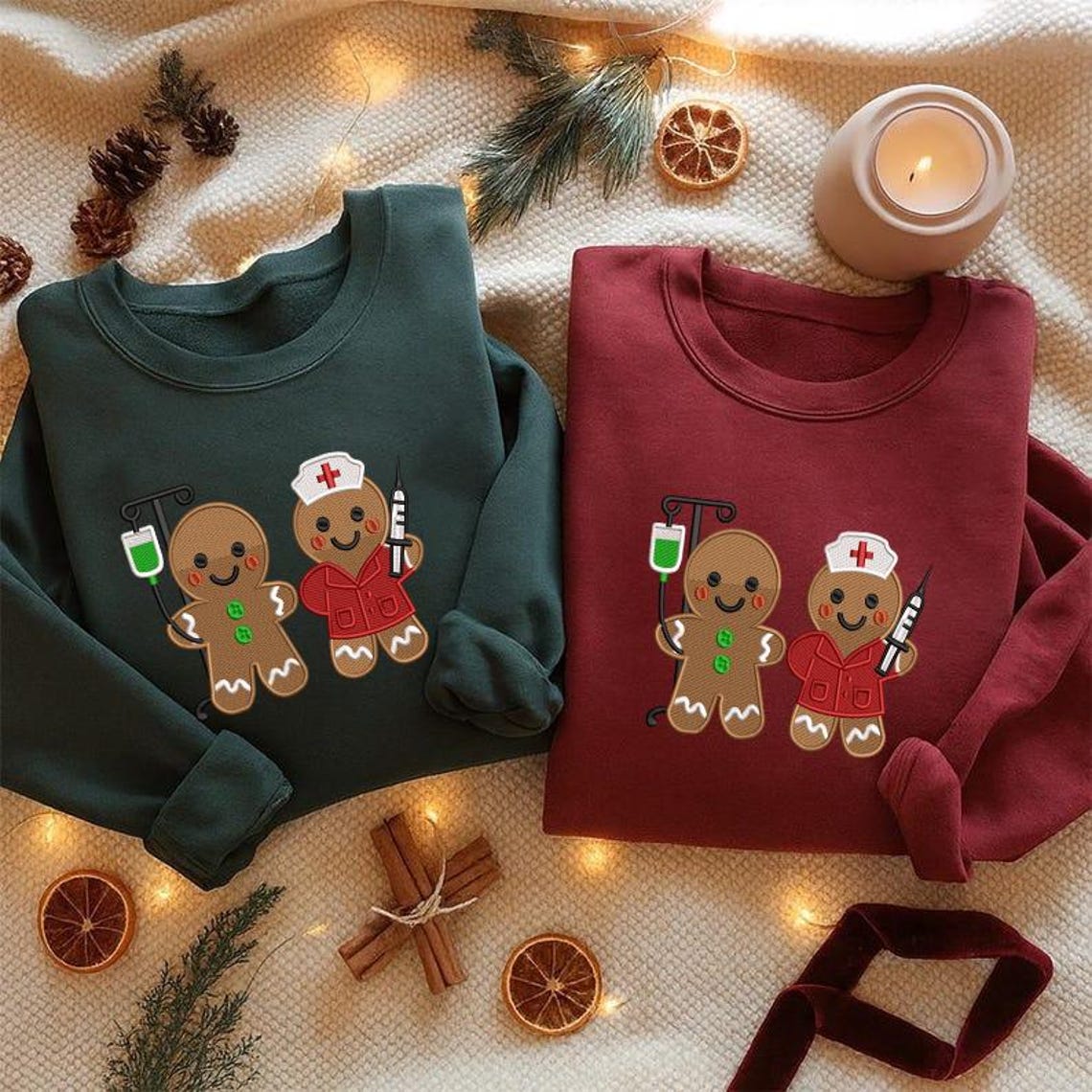 Gingerbread Nurse Doctor Embroidery Design, Medical Christmas Cookie ...