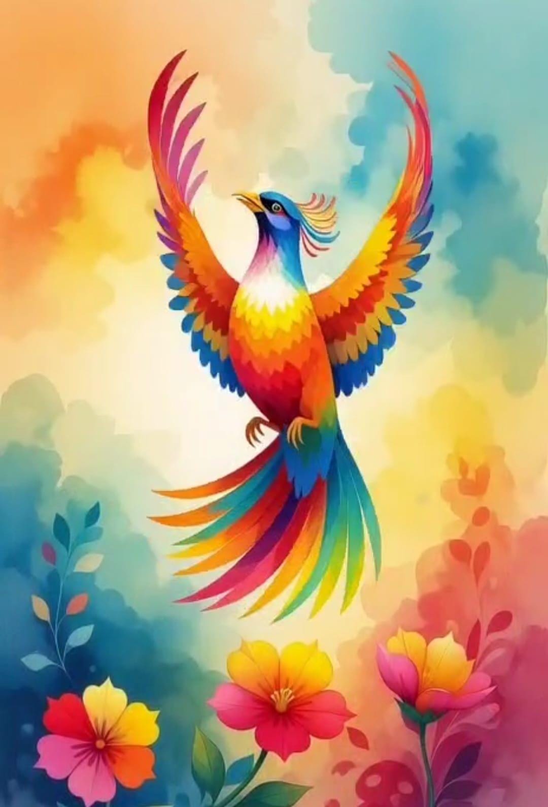 Colorful Phoenix Animated Phone Wallpaper - Live Motion Art (digital ...
