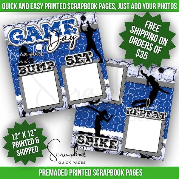 Volleyball Scrapbook Pages - Etsy