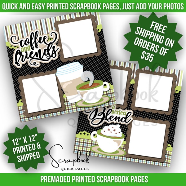 Coffee Scrapbook Layout - Etsy