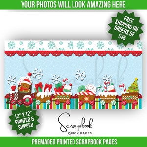 Christmas Scrapbook Layout Gingerbread Train Scrapbook PRINTED Pages ...