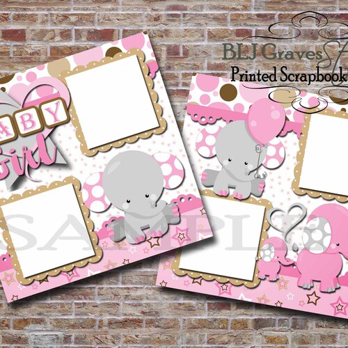 BABY GIRL 2 Printed 12X12 Pre-made Scrapbook Pages Quick - Etsy