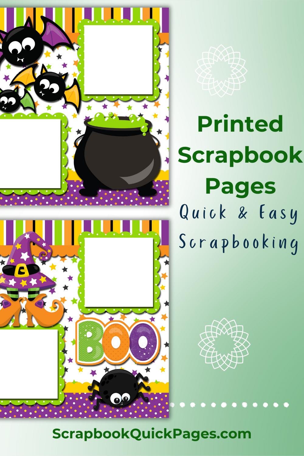 Halloween Scrapbook Page Premade PRINTED Halloween Witch 12x12 ...