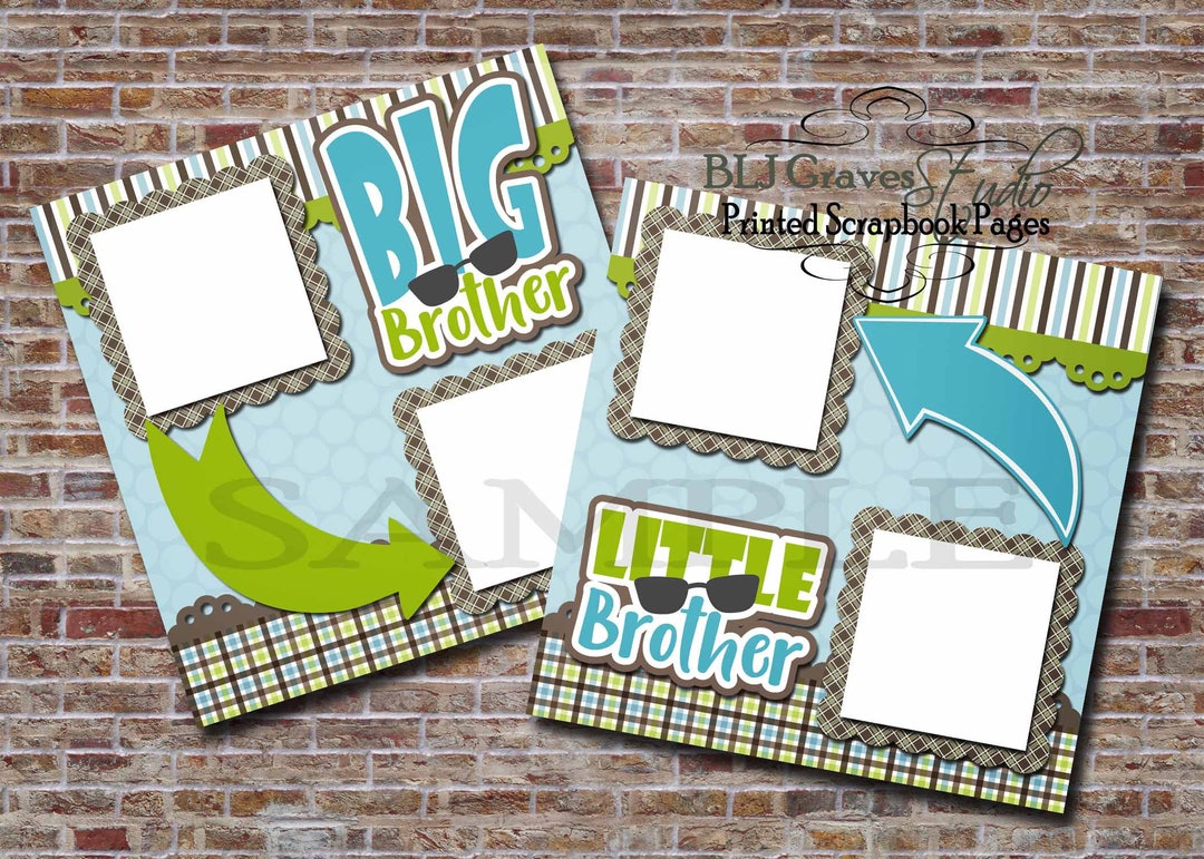 Brothers Scrapbook Pages Premade Big Brother Scrapbook Layout - Etsy