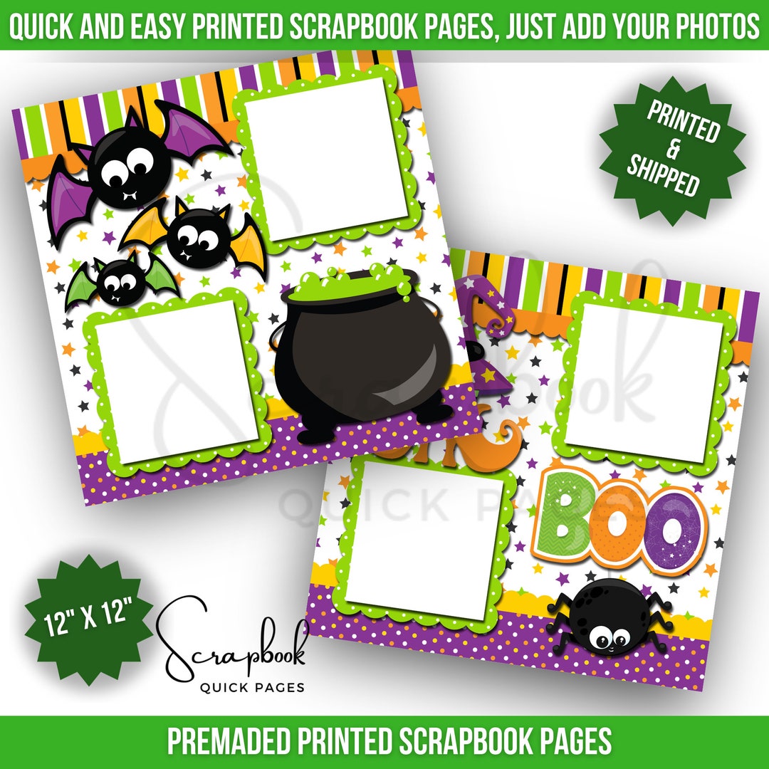 Halloween Scrapbook Page Premade PRINTED Halloween Witch 12x12 ...
