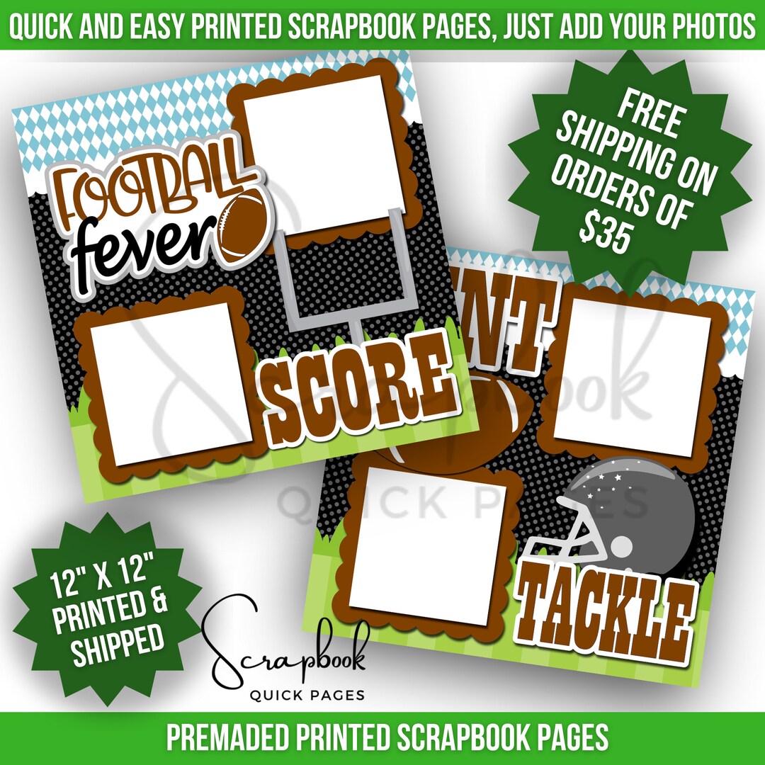 Football Scrapbook Pages Premade Sports Scrapbook Layout Premade ...