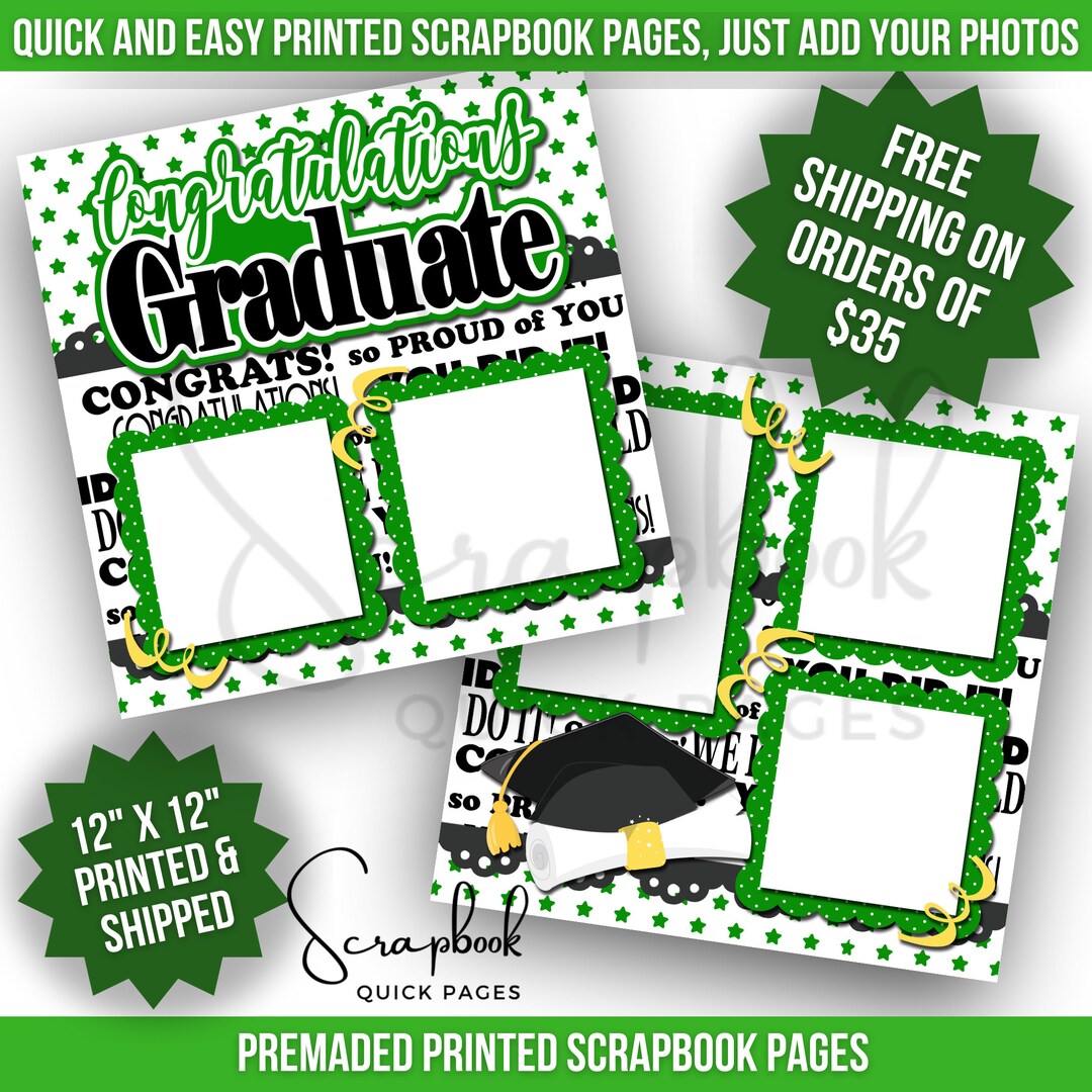 Graduation Scrapbook Page Premade PRINTED 12x12 High School Grad ...