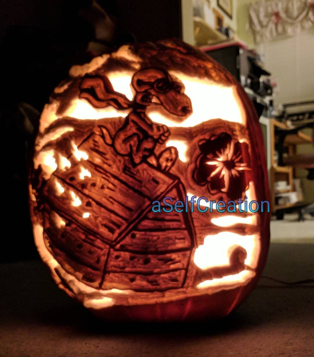 Hand Carved Flying Ace Beagle - Foam Pumpkin - Etsy