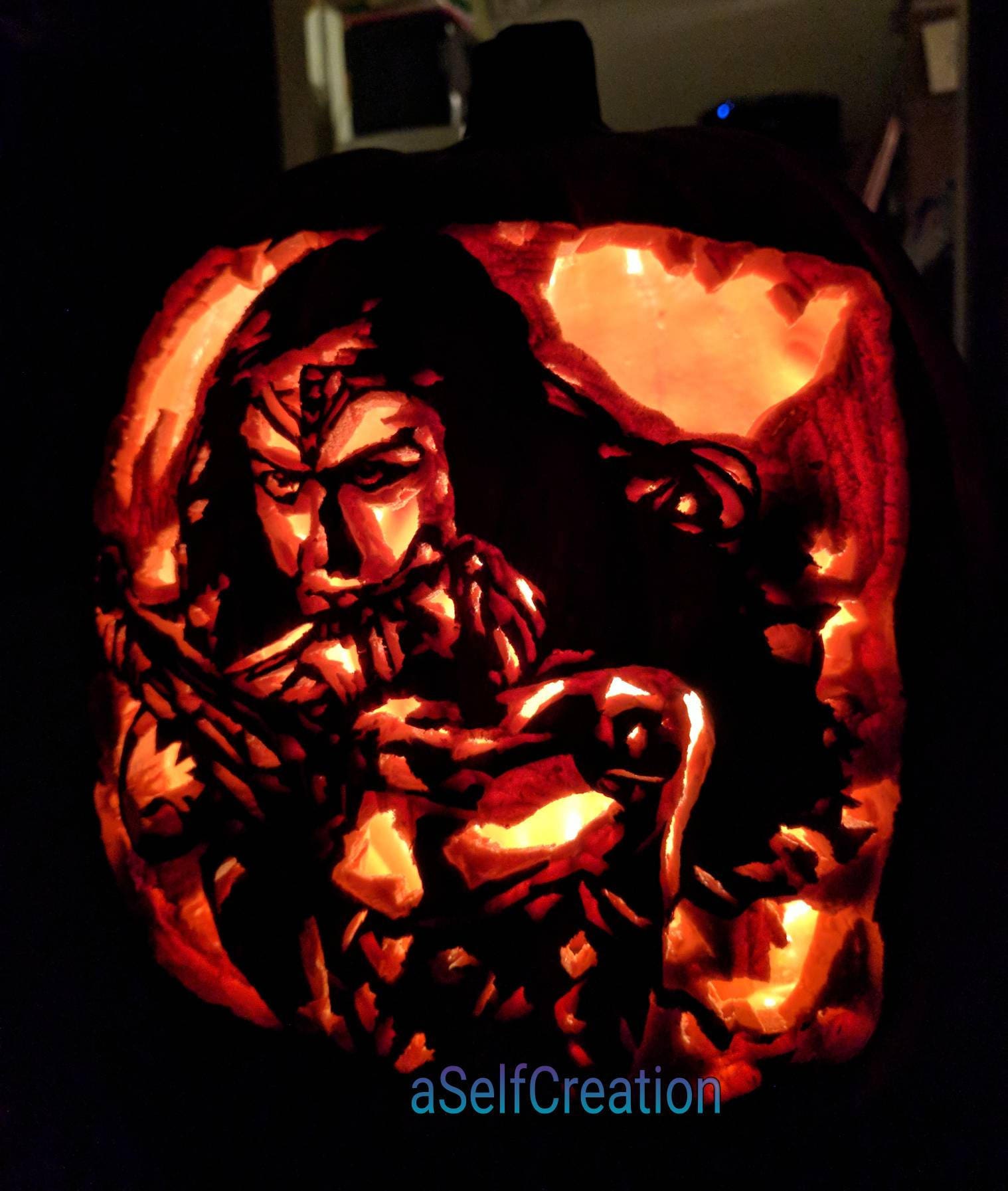 Wonder Woman Pumpkin Stencil