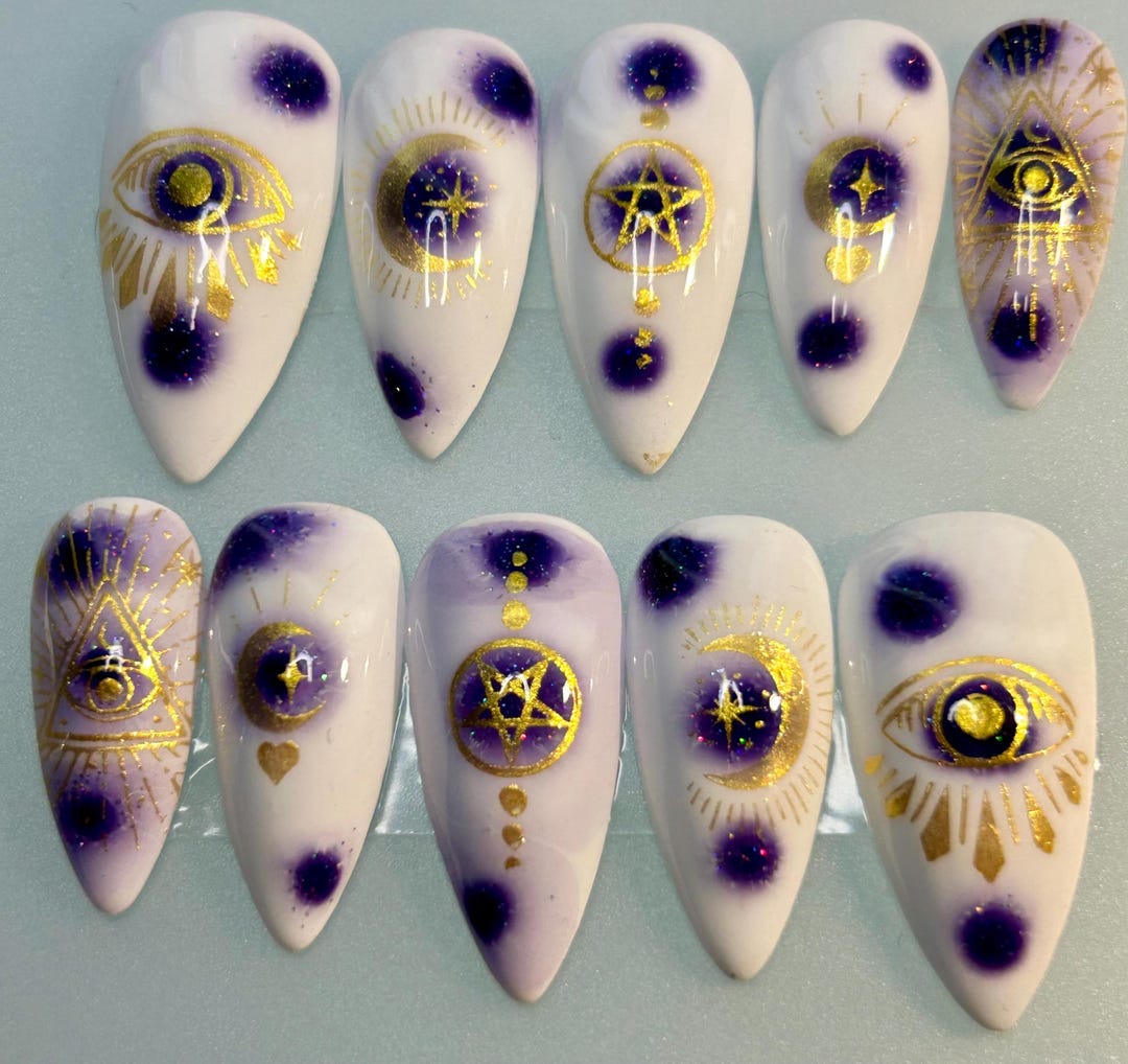 Spellbound Handmade Press on Nails - Short Stiletto - Etsy